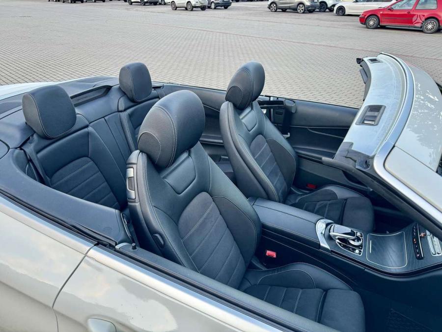 White Mercedes-Benz C 200 2019 in Vilnius, with an engine capacity of 1.50 L and mileage of 42 thousand km for 33900 €, photo 13 on AUTOMOTO.COM.LV