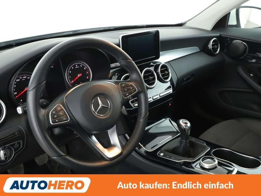 White Mercedes-Benz C 200 2018 in Kaunas, with an engine capacity of 2.00 L and mileage of 42 thousand km for 24419 €, photo 11 on AUTOMOTO.COM.LV
