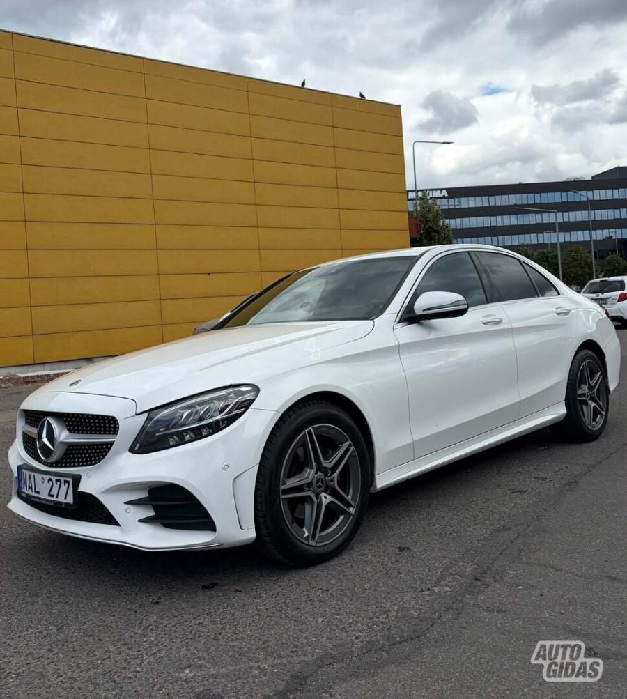 White Mercedes-Benz C 200 2021 in Kaunas, with an engine capacity of 1.50 L and mileage of 184 thousand km for 25990 €, photo 1 on AUTOMOTO.COM.LV