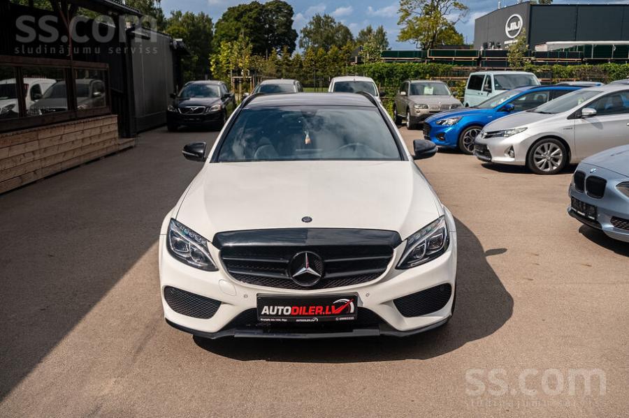 White Mercedes-Benz C 200 2016 in Riga, with an engine capacity of 2.20 L and mileage of 0 thousand km for 9950 €, photo 4 on AUTOMOTO.COM.LV