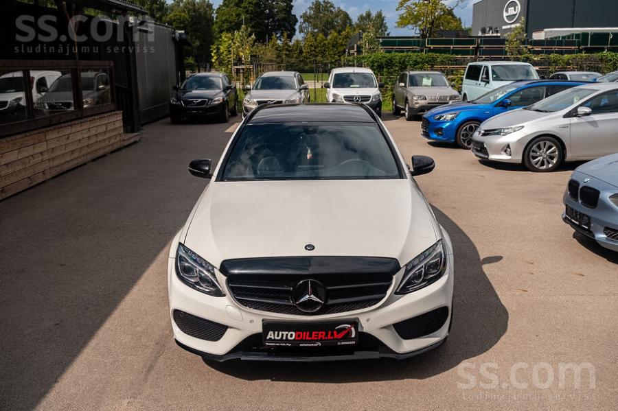 White Mercedes-Benz C 200 2016 in Riga, with an engine capacity of 2.20 L and mileage of 0 thousand km for 9950 €, photo 5 on AUTOMOTO.COM.LV