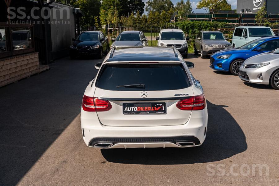 White Mercedes-Benz C 200 2016 in Riga, with an engine capacity of 2.20 L and mileage of 0 thousand km for 9950 €, photo 12 on AUTOMOTO.COM.LV