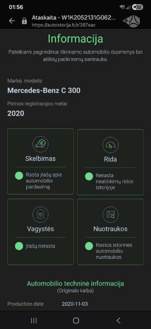 Черный Мерседес Ц 220 2020 в Клайпеда, объемом двигателя 1.95 л и пробегом 255 тыс. км за 17000 €, фото 3 на AUTOMOTO.COM.LV