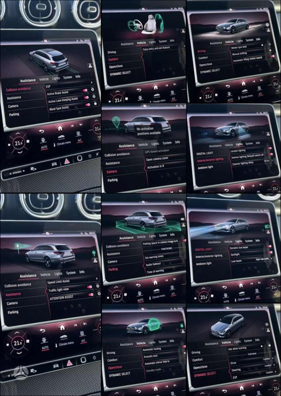 Черный Мерседес Ц 220 2021 в Каунас, объемом двигателя 1.99 л и пробегом 95 тыс. км за 31499 €, фото 31 на AUTOMOTO.COM.LV