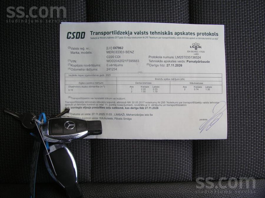 Brown Mercedes-Benz c-220 2010 in Riga, with an engine capacity of 2.20 L and mileage of 0 thousand km for 7750 €, photo 30 on AUTOMOTO.COM.LV