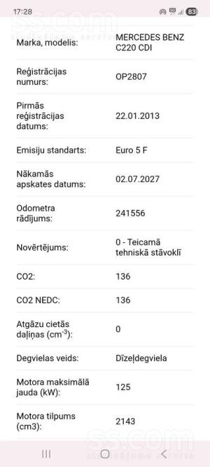 Brūns Mercedes-Benz c-220 2013 Valmiera, ar dzinēja tilpumu 2.10 L un nobraukumu 242 tūkst. km par 7800 €, foto 20 vietnē AUTOMOTO.COM.LV