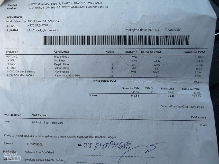 Мерседес Ц 220 2012 в Вильнюс, объемом двигателя 2.20 л и пробегом 320 тыс. км за 8500 €, фото 29 на AUTOMOTO.COM.LV