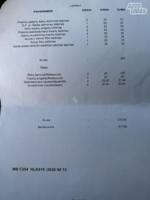 Мерседес Ц 220 2012 в Вильнюс, объемом двигателя 2.20 л и пробегом 320 тыс. км за 8500 €, фото 30 на AUTOMOTO.COM.LV