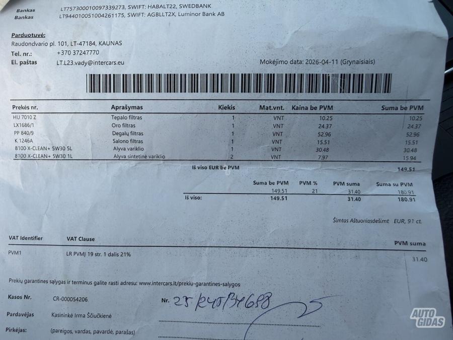 Мерседес Ц 220 2012 в Вильнюс, объемом двигателя 2.20 л и пробегом 320 тыс. км за 8500 €, фото 31 на AUTOMOTO.COM.LV