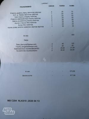 Мерседес Ц 220 2012 в Вильнюс, объемом двигателя 2.10 л и пробегом 320 тыс. км за 7800 €, фото 29 на AUTOMOTO.COM.LV
