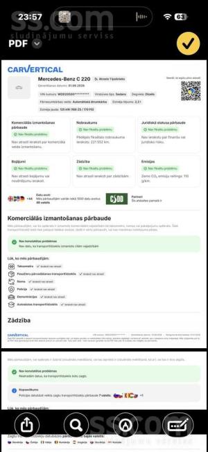 Pelēks Mercedes-Benz c-220 2015 Jelgava, ar dzinēja tilpumu 2.20 L un nobraukumu 236 tūkst. km par 14300 €, foto 23 vietnē AUTOMOTO.COM.LV