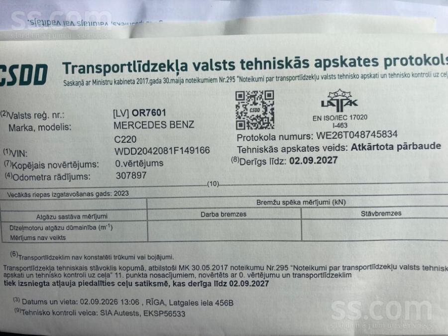 Pelēks Mercedes-Benz c-220 2008 Rīga, ar dzinēja tilpumu 2.20 L un nobraukumu 308 tūkst. km par 3900 €, foto 23 vietnē AUTOMOTO.COM.LV
