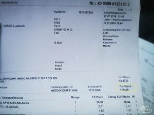 Серый Мерседес Ц 220 2009 в Клайпеда, объемом двигателя 2.20 л и пробегом 217 тыс. км за 4700 €, фото 30 на AUTOMOTO.COM.LV