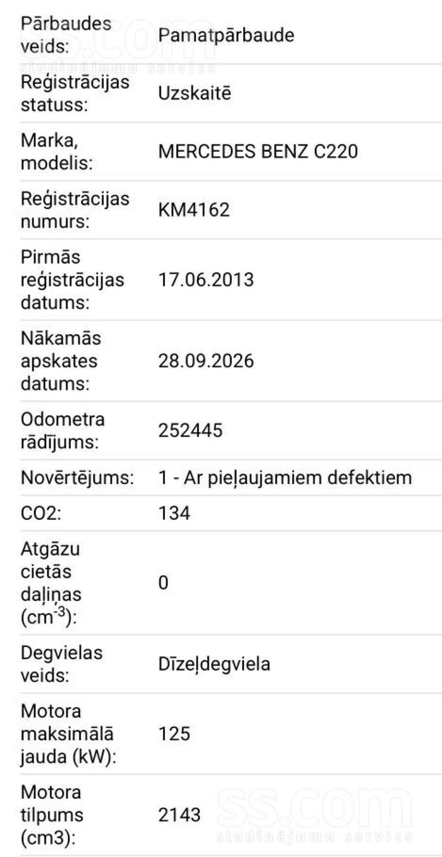 Pelēks Mercedes-Benz c-220 2013 Rīga, ar dzinēja tilpumu 2.20 L un nobraukumu 256 tūkst. km par 7000 €, foto 20 vietnē AUTOMOTO.COM.LV