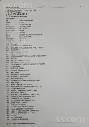 Белый Мерседес Ц 220 2016 в Даугавпилс, объемом двигателя 2.20 л и пробегом 235 тыс. км за 13950 €, фото 17 на AUTOMOTO.COM.LV