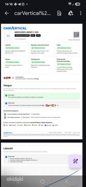 Белый Мерседес Ц 220 2016 в Таллин, объемом двигателя 0.00 л и пробегом 282 тыс. км за 8500 €, фото 31 на AUTOMOTO.COM.LV