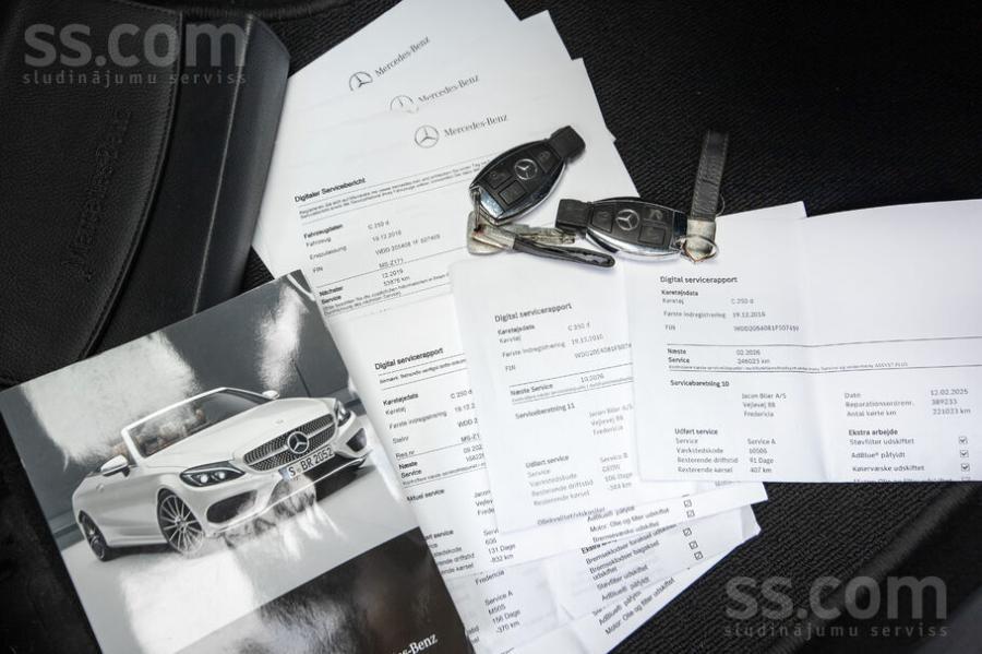 Black Mercedes-Benz C 250 2016 in Tukums, with an engine capacity of 2.20 L and mileage of 266 thousand km for 18990 €, photo 32 on AUTOMOTO.COM.LV