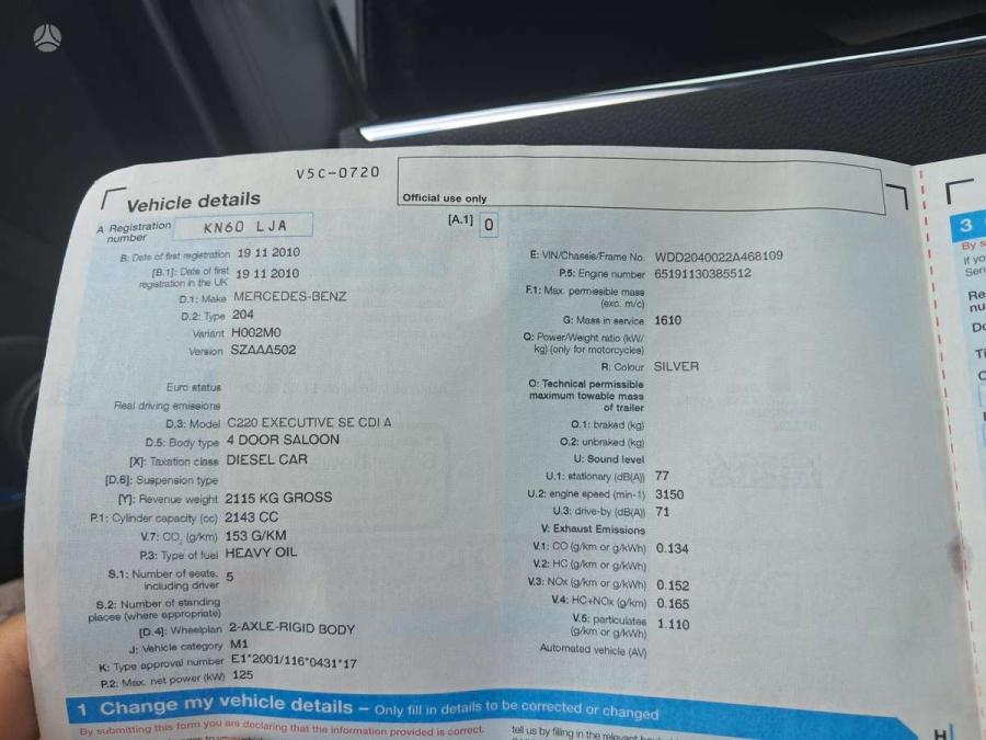 Pelēks Mercedes-Benz C 250 2010 Kauņa, ar dzinēja tilpumu 2.14 L un nobraukumu 146 tūkst. km par 2100 €, foto 10 vietnē AUTOMOTO.COM.LV
