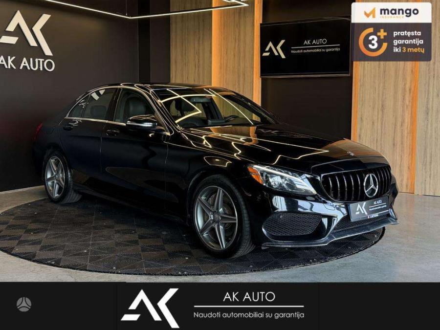 Black Mercedes-Benz C 300 2015 in Kaunas, with an engine capacity of 1.99 L and mileage of 183 thousand km for 13990 €, photo 1 on AUTOMOTO.COM.LV