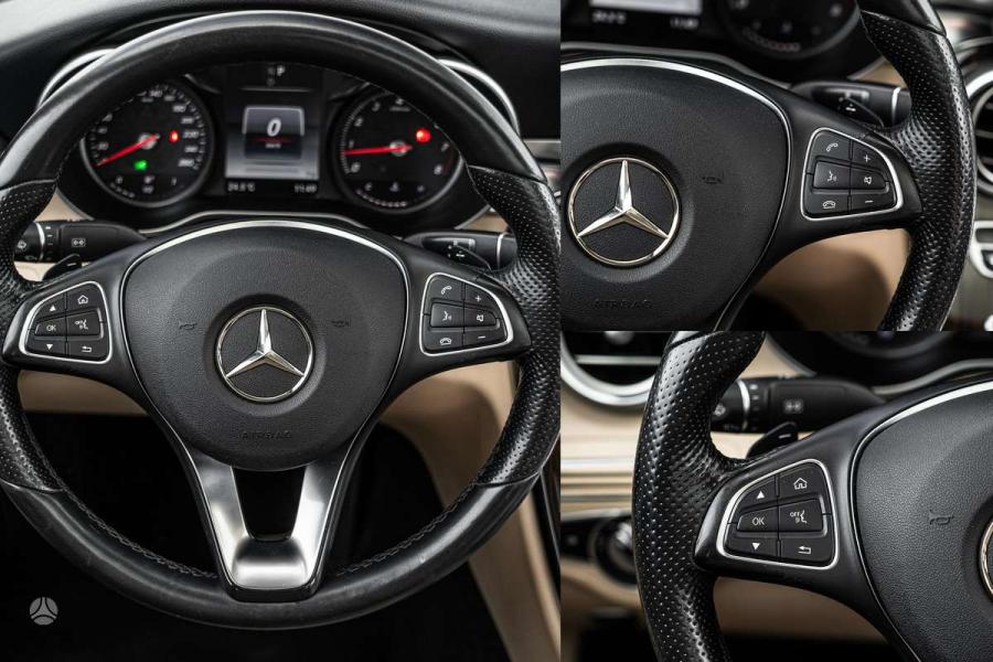 Black Mercedes-Benz C 300 2018 in Vilnius, with an engine capacity of 1.99 L and mileage of 103 thousand km for 22500 €, photo 26 on AUTOMOTO.COM.LV
