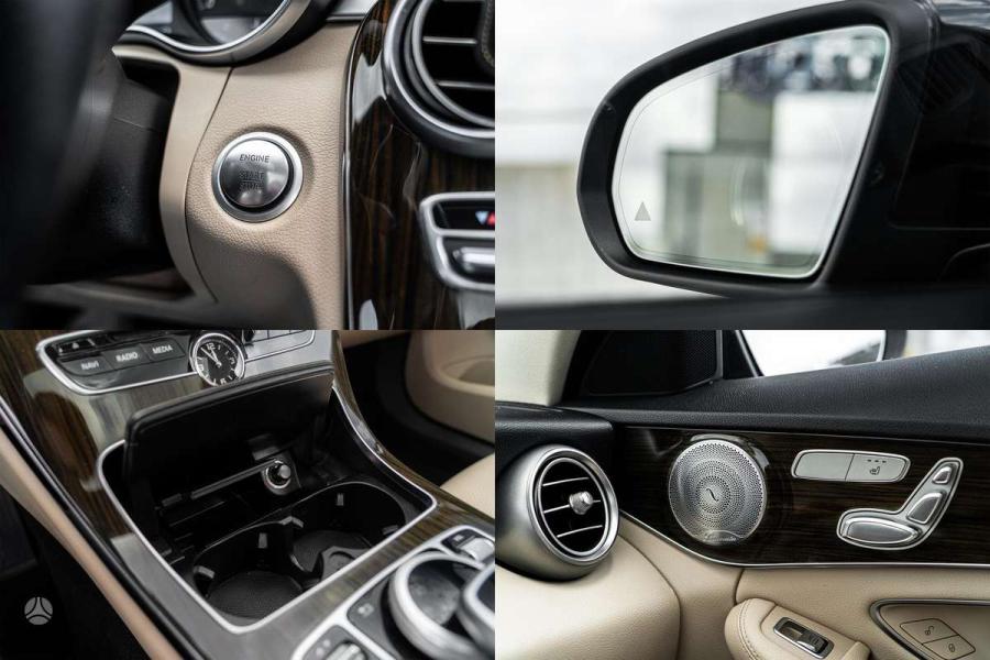 Black Mercedes-Benz C 300 2018 in Vilnius, with an engine capacity of 1.99 L and mileage of 103 thousand km for 22500 €, photo 37 on AUTOMOTO.COM.LV