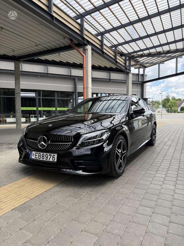 Black Mercedes-Benz C 300 2022 in Kaunas, with an engine capacity of 1.95 L and mileage of 84 thousand km for 25000 €, photo 1 on AUTOMOTO.COM.LV
