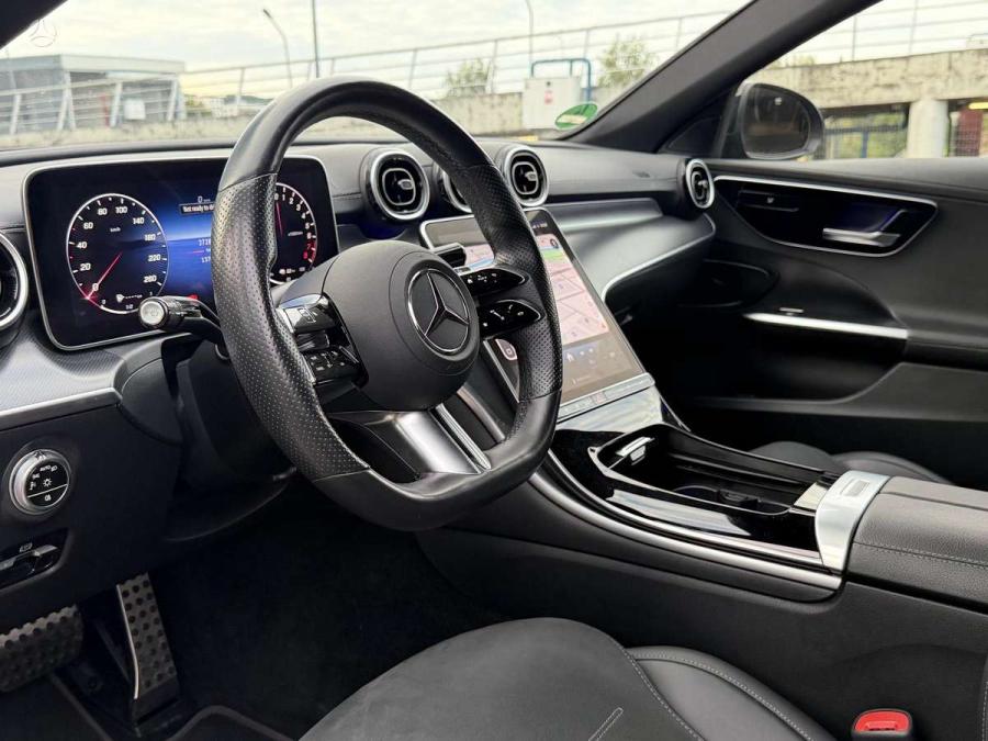 Black Mercedes-Benz C 300 2022 in Vilnius, with an engine capacity of 2.00 L and mileage of 137 thousand km for 36000 €, photo 13 on AUTOMOTO.COM.LV