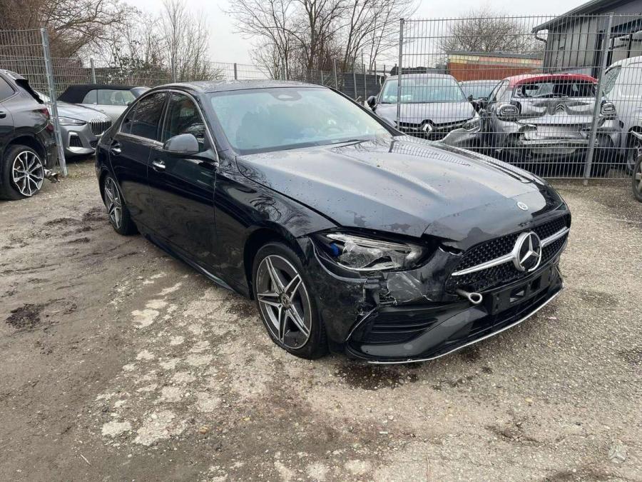 Black Mercedes-Benz C 300 2024 in Kaunas, with an engine capacity of 1.99 L and mileage of 24 thousand km for 14999 €, photo 1 on AUTOMOTO.COM.LV