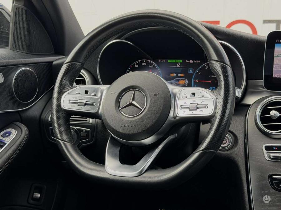 Black Mercedes-Benz C 300 2019 in Taurage, with an engine capacity of 2.00 L and mileage of 247 thousand km for 16300 €, photo 19 on AUTOMOTO.COM.LV