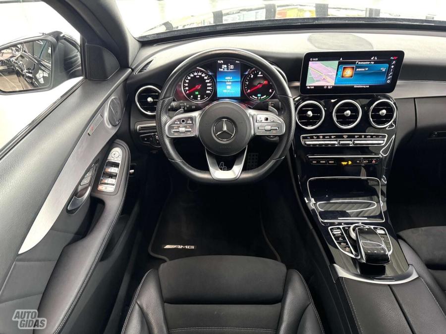 Black Mercedes-Benz C 300 2020 in Kaunas, with an engine capacity of 2.00 L and mileage of 94 thousand km for 28992 €, photo 12 on AUTOMOTO.COM.LV
