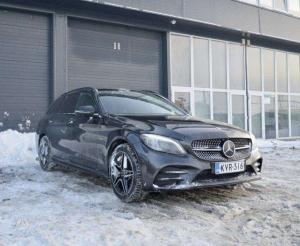 Black Mercedes-Benz C 300 2020 in Kaunas, with an engine capacity of 1.95 L and mileage of 124 thousand km for 21000 €, photo  on AUTOMOTO.COM.LV