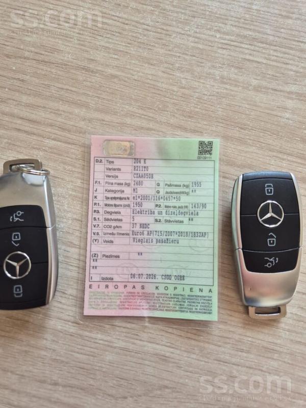 Black Mercedes-Benz C 300 2020 in Ogre, with an engine capacity of 2.00 L and mileage of 245 thousand km for 17500 €, photo 7 on AUTOMOTO.COM.LV