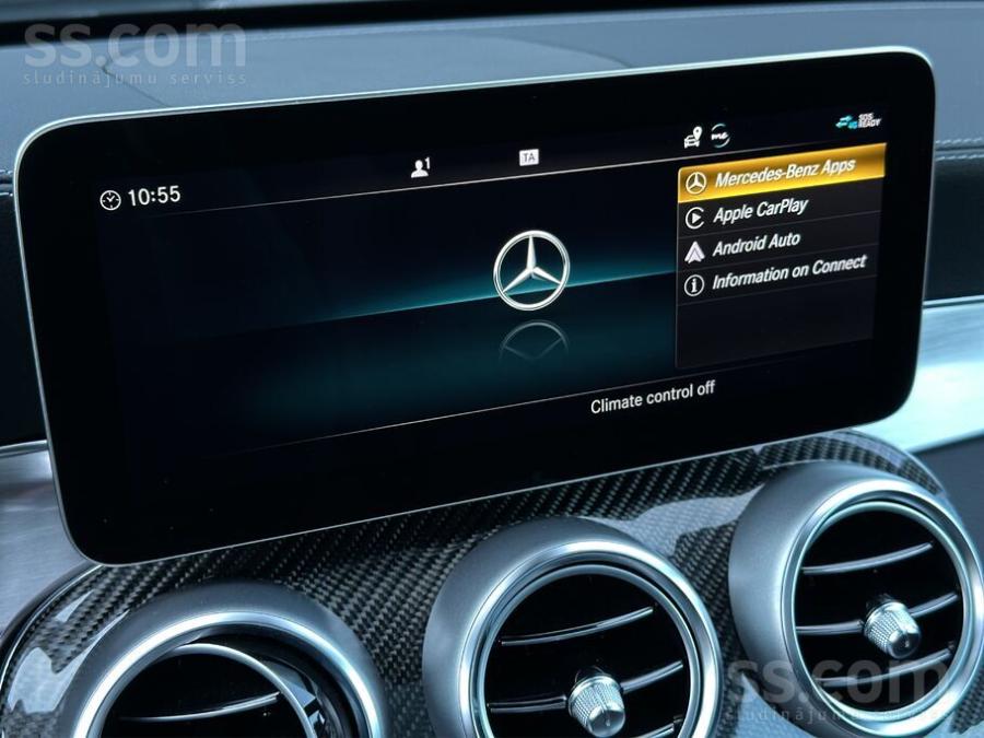 Blue Mercedes-Benz C 300 2020 in Riga, with an engine capacity of 2.00 L and mileage of 18 thousand km for 41990 €, photo 12 on AUTOMOTO.COM.LV