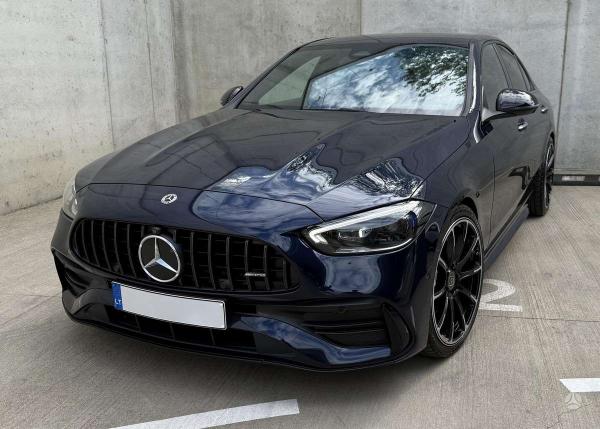 Blue Mercedes-Benz C 300 2021 in Vilnius, with an engine capacity of 2.00 L and mileage of 71 thousand km for 43999 €, photo 1 on AUTOMOTO.COM.LV