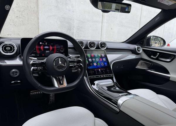 Blue Mercedes-Benz C 300 2021 in Vilnius, with an engine capacity of 2.00 L and mileage of 71 thousand km for 43999 €, photo 9 on AUTOMOTO.COM.LV