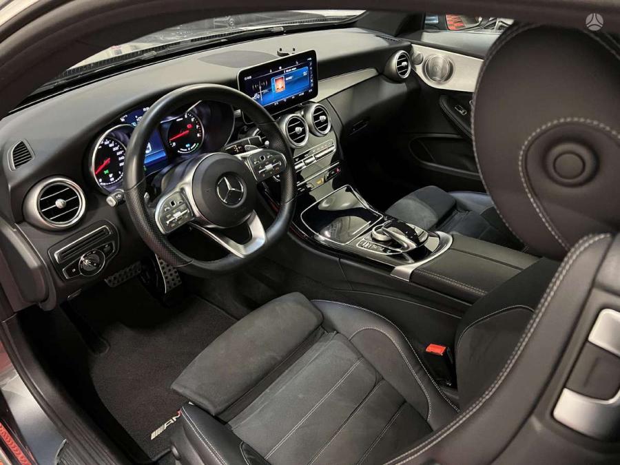 Grey Mercedes-Benz C 300 2019 in Vilnius, with an engine capacity of 1.50 L and mileage of 60 thousand km for 25399 €, photo 13 on AUTOMOTO.COM.LV