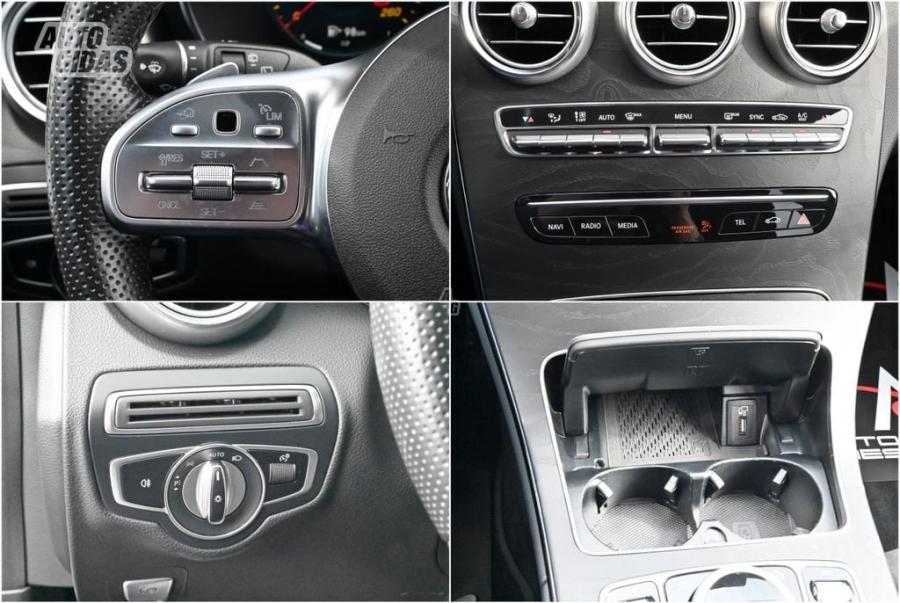 Grey Mercedes-Benz C 300 2019 in Vilnius, with an engine capacity of 2.00 L and mileage of 109 thousand km for 24900 €, photo 17 on AUTOMOTO.COM.LV