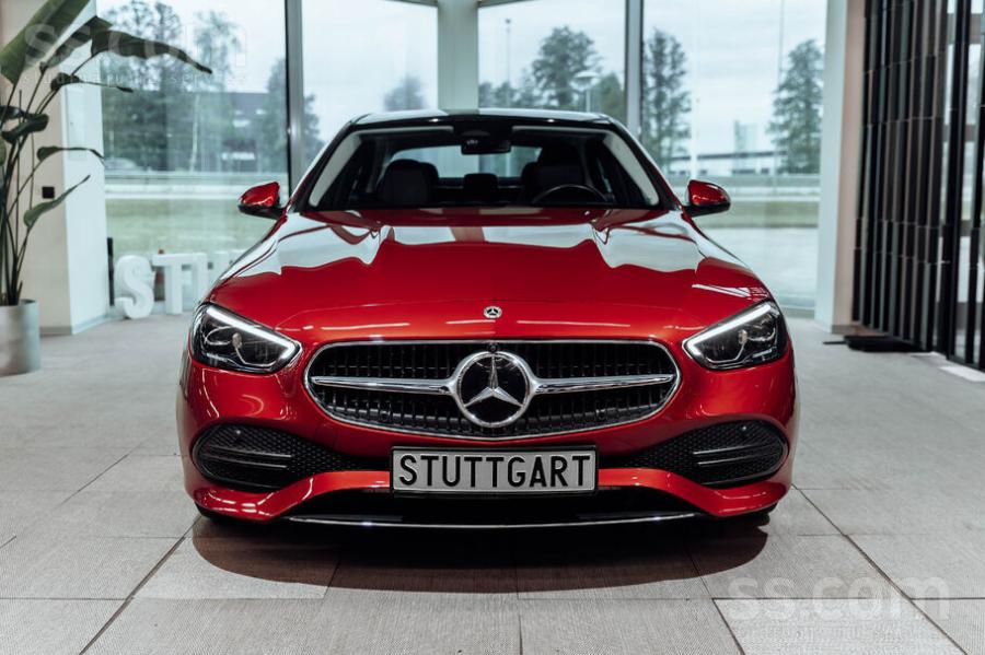 Red Mercedes-Benz C 300 2022 in Riga, with an engine capacity of 2.00 L and mileage of 85 thousand km for 32700 €, photo 3 on AUTOMOTO.COM.LV