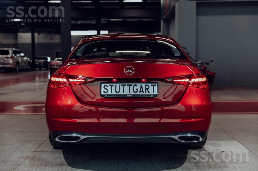 Red Mercedes-Benz C 300 2022 in Riga, with an engine capacity of 2.00 L and mileage of 85 thousand km for 32700 €, photo 8 on AUTOMOTO.COM.LV