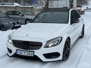 White Mercedes-Benz C 300 2015 in Vilnius, with an engine capacity of 2.00 L and mileage of 130 thousand km for 17000 €, photo  on AUTOMOTO.COM.LV