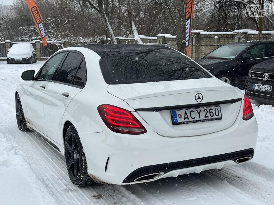 White Mercedes-Benz C 300 2015 in Vilnius, with an engine capacity of 2.00 L and mileage of 130 thousand km for 17000 €, photo 2 on AUTOMOTO.COM.LV
