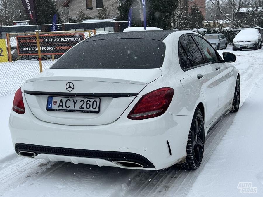 White Mercedes-Benz C 300 2015 in Vilnius, with an engine capacity of 2.00 L and mileage of 130 thousand km for 17000 €, photo 4 on AUTOMOTO.COM.LV