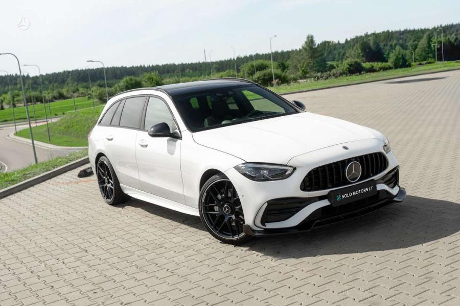 White Mercedes-Benz C 300 2025 in Vilnius, with an engine capacity of 1.99 L and mileage of 41 thousand km for 39999 €, photo 1 on AUTOMOTO.COM.LV