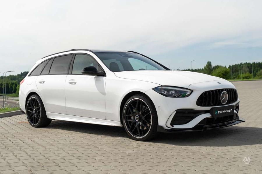 White Mercedes-Benz C 300 2025 in Vilnius, with an engine capacity of 1.99 L and mileage of 41 thousand km for 39999 €, photo 3 on AUTOMOTO.COM.LV
