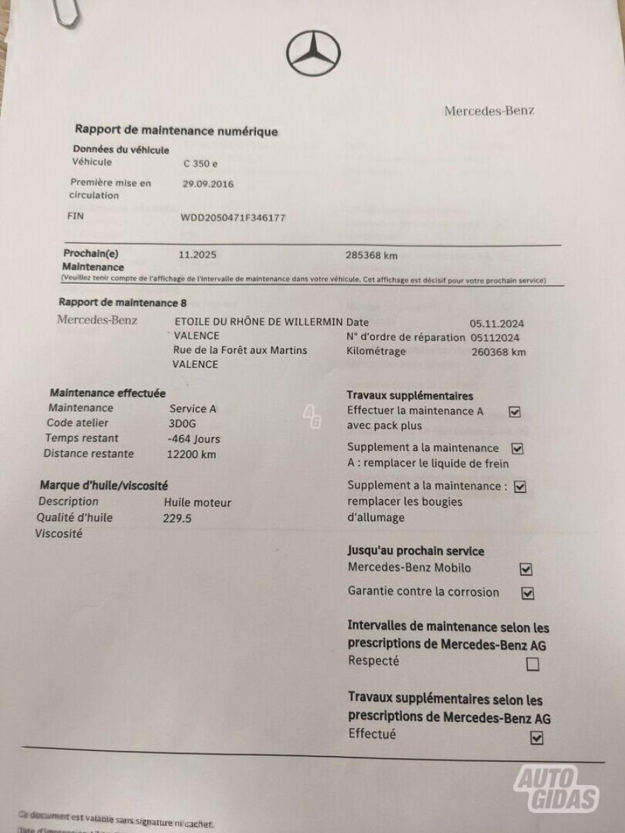 Черный Мерседес Ц 350 2016 в Вильнюс, объемом двигателя 2.00 л и пробегом 267 тыс. км за 14500 €, фото 29 на AUTOMOTO.COM.LV