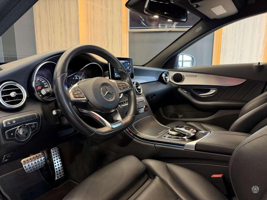 Black Mercedes-Benz C 350 2018 in Kaunas, with an engine capacity of 1.99 L and mileage of 156 thousand km for 17490 €, photo 13 on AUTOMOTO.COM.LV
