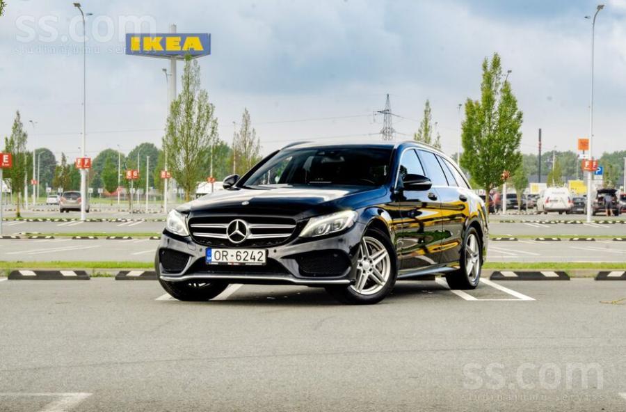Black Mercedes-Benz C 350 2018 in Riga, with an engine capacity of 2.00 L and mileage of 202 thousand km for 11490 €, photo 1 on AUTOMOTO.COM.LV