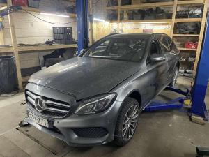 Grey Mercedes-Benz C 350 2018 in Klaipeda, with an engine capacity of 2.00 L and mileage of 163 thousand km for 9200 €, photo  on AUTOMOTO.COM.LV
