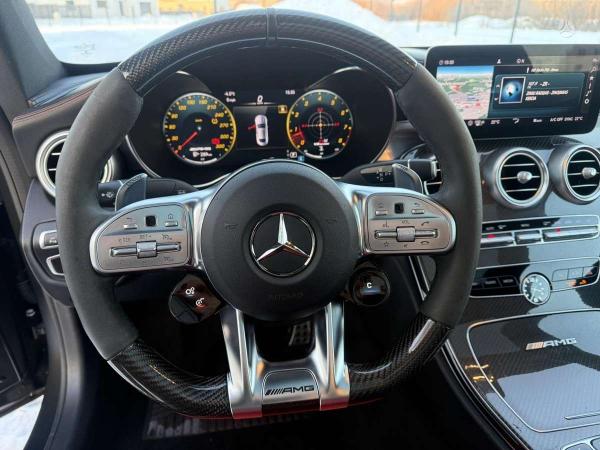 Black Mercedes-Benz C 63 AMG 2021 in Panevezys, with an engine capacity of 3.98 L and mileage of 138 thousand km for 47000 €, photo 9 on AUTOMOTO.COM.LV