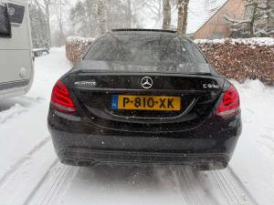 Black Mercedes-Benz C 63 AMG 2015 in Marijampole, with an engine capacity of 3.98 L and mileage of 200 thousand km for 26500 €, photo 9 on AUTOMOTO.COM.LV